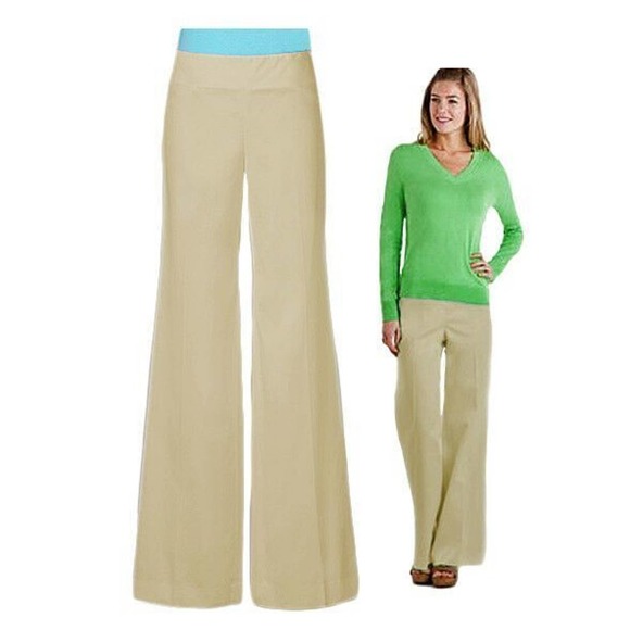 Lilly Pulitzer | Pants & Jumpsuits | Lilly Pulitzer Kenlyn Wide Leg High Waisted Pants Tan Beige ...